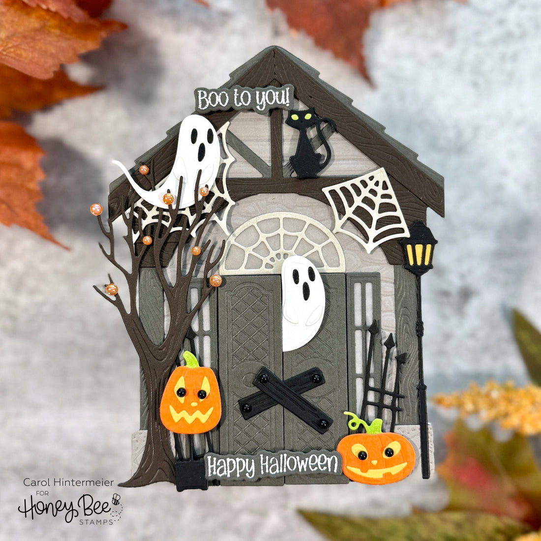 Boo To You! Halloween Front Porch Card – Honey Bee Stamps