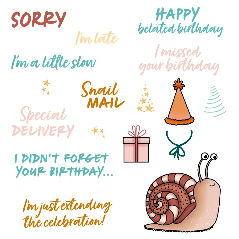 Belated Birthday - 4x5 Photopolymer Stamp Set – Honey Bee Stamps