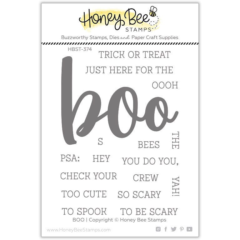 Boo - 3x4 Stamp Set - Retiring – Honey Bee Stamps